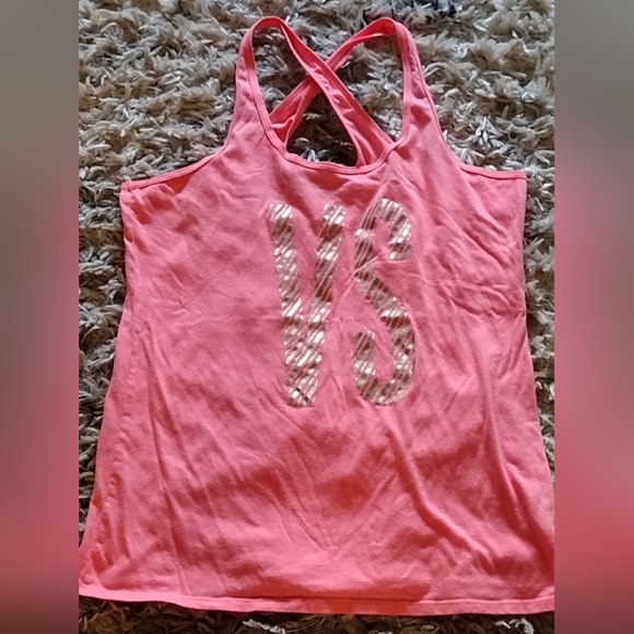 Victoria's Secret | Tops | Victorias Secret Bright Pink Tank Top With ...